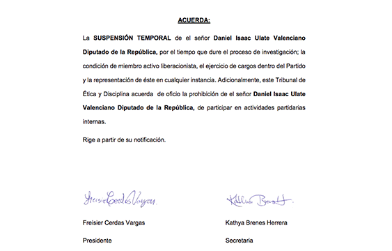 Presidente Del Tribunal De Ética Del Pln Diputado Ulate Se Expone A