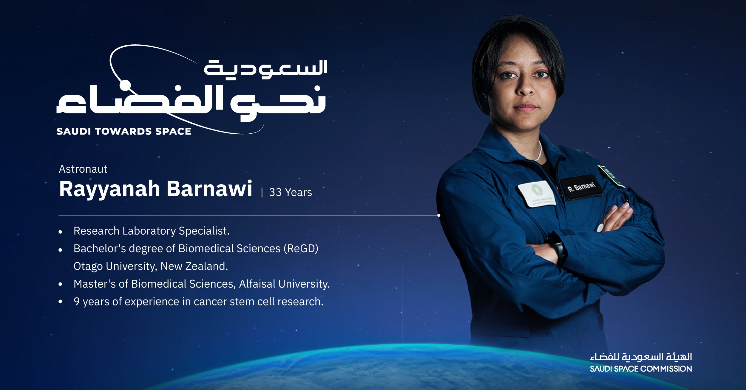 Arabia Saudita elige a su primera mujer astronauta para enviar al espacio